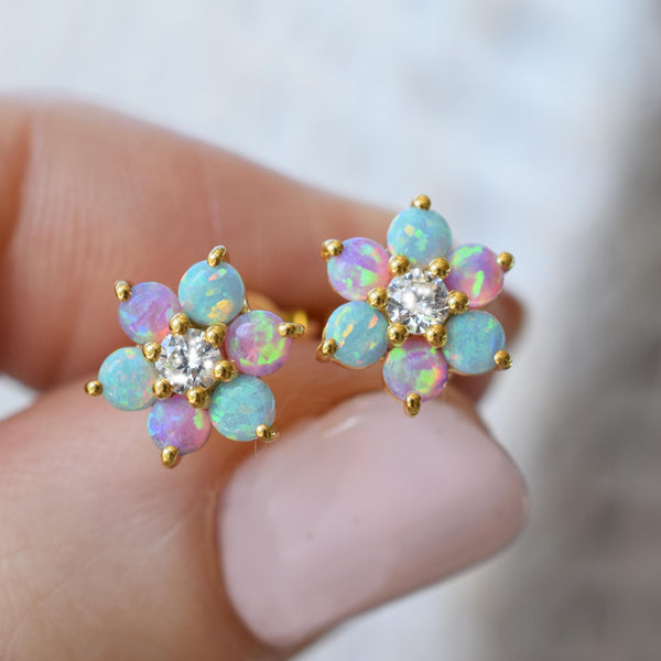 Tropical Opal Fleur Studs - La Kaiser