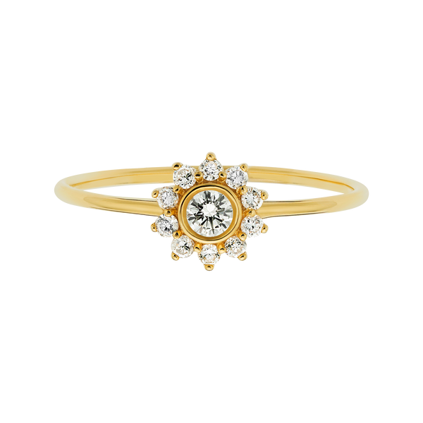 Diamond Sunflower Stackable Engagement Ring | La Kaiser